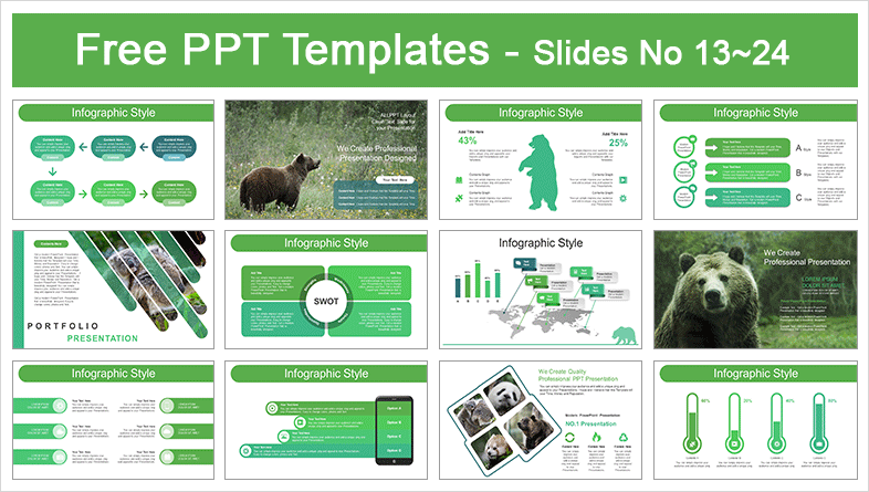 Silhouette Brown Bear PowerPoint Templates - Powerpoint and google ...