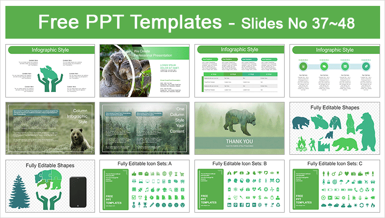 Silhouette Brown Bear PowerPoint Templates - Slidesgo templates