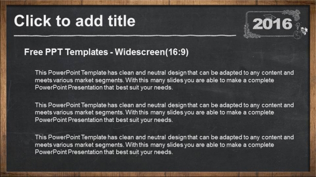 2016, concept on blackboard PowerPoint Templates - Slidesgo templates