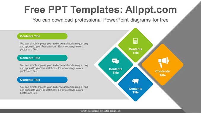 4 rhombic combinations PowerPoint Diagram - Powerpoint and google ...