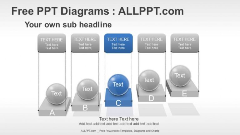 5 Spheres Stair PPT Diagrams - Slidesgo templates