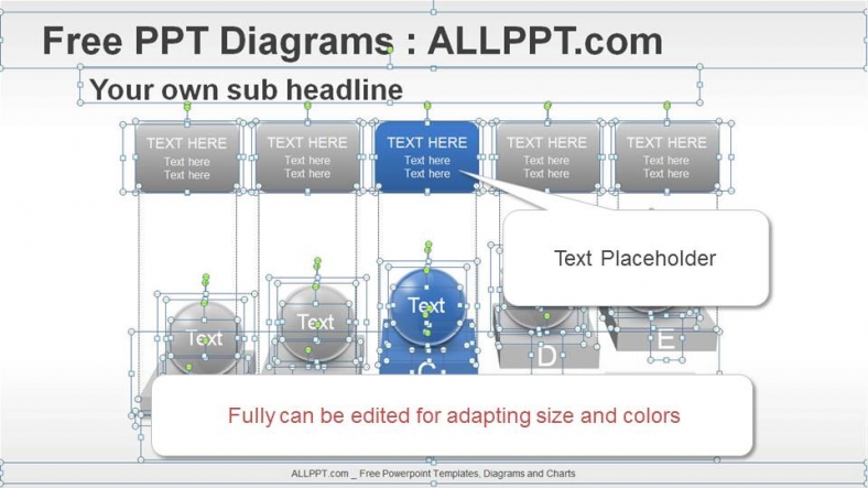 5 Spheres Stair PPT Diagrams - Slidesgo templates