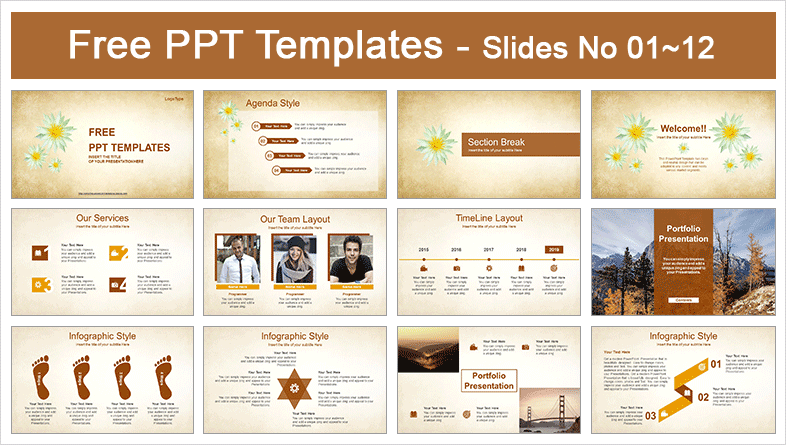 Abstract White Flowers PowerPoint Template - Powerpoint and google ...