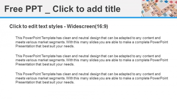 Alphabet letters on wooden scrabble pieces PowerPoint Templates ...