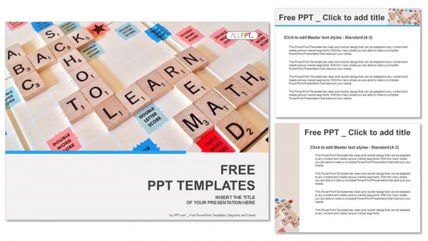 Alphabet letters on wooden scrabble pieces PowerPoint Templates ...