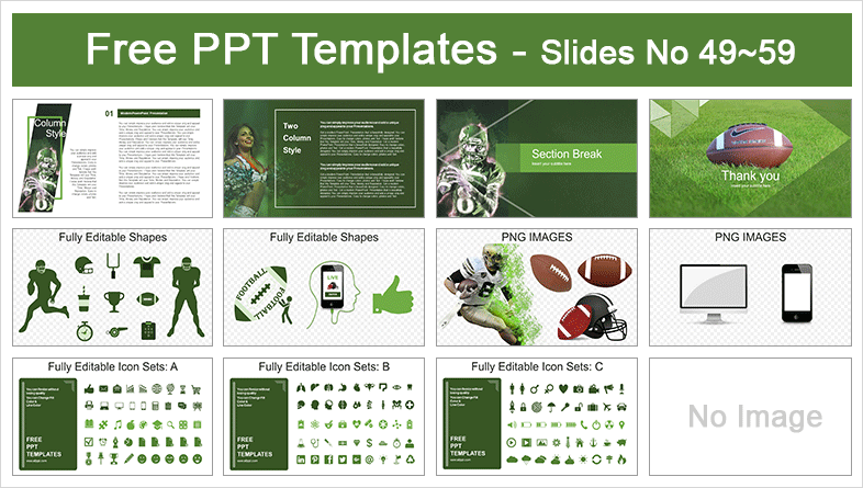 American Football Over Grass PowerPoint Templates - Powerpoint and ...
