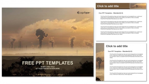 Black smoke from smoke stack PowerPoint Templates - Slidesgo templates
