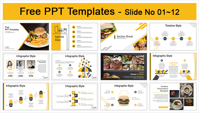 Burger with French Fries PowerPoint Templates - Slidesgo templates