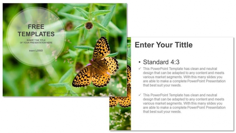 Butterfly on Flower-Nature PowerPoint Templates - Slidesgo templates