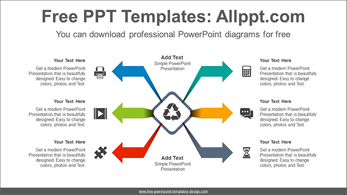Center symmetry arrow PowerPoint Diagram Template - Slidesgo templates