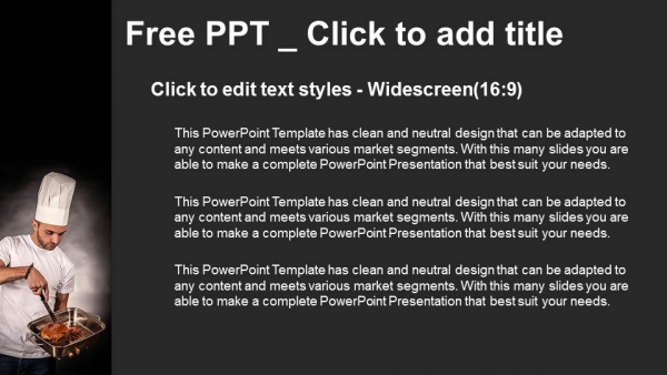 Chef cook holding pan with meat PowerPoint Templates - Powerpoint and ...