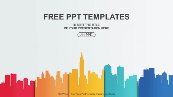 City buildings silhouettes and colors PowerPoint Templates - Slidesgo ...