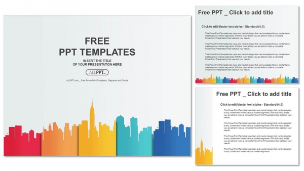 City buildings silhouettes and colors PowerPoint Templates - Slidesgo ...