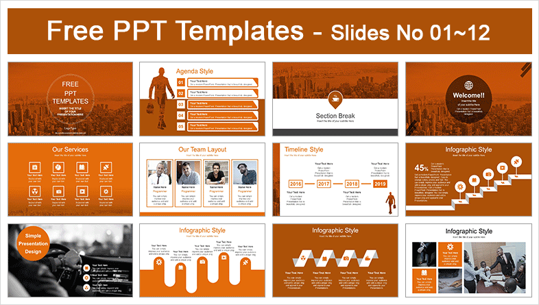 City of Business Man PowerPoint Template - Powerpoint and google slides ...