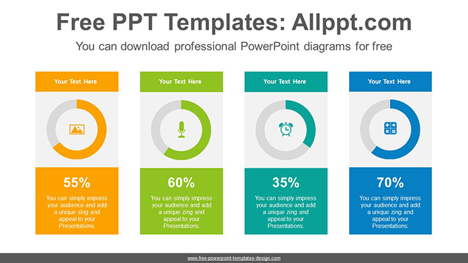 Colorful donuts charts PowerPoint Diagram Template - Slidesgo templates