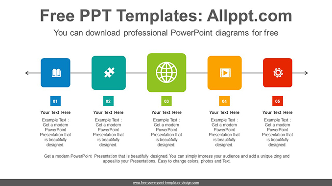 Colorful square flow PowerPoint Diagram Template - Slidesgo templates