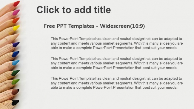 Colorful wooden pencils PowerPoint Templates - Powerpoint and google ...