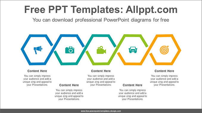 Connected pentagram PowerPoint Diagram Template - Slidesgo templates Connected pentagram PowerPoint Diagram Template - Slidesgo templates