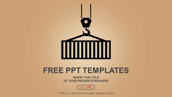 Crane lifts a container with cargo-Industry PowerPoint Templates ...