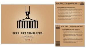 Crane lifts a container with cargo-Industry PowerPoint Templates ...