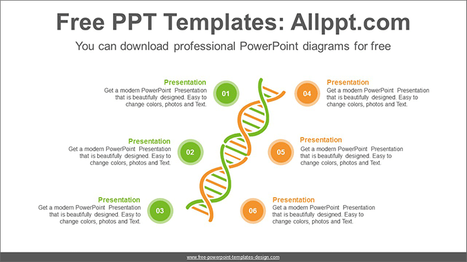 DNA chromosomes PowerPoint Diagram Template - Powerpoint and google ...