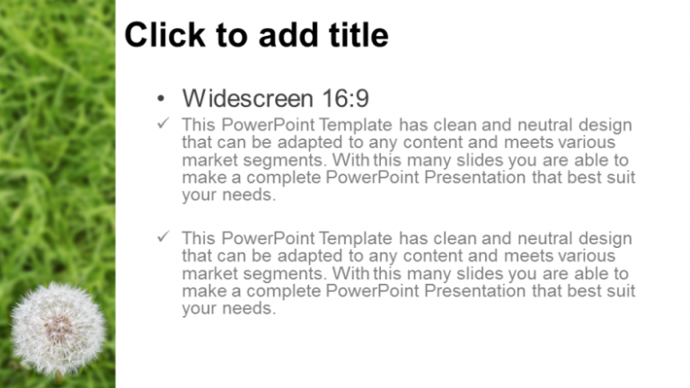 Dandelion On Grass-Nature PPT Templates - Slidesgo templates