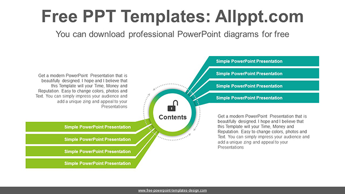 Diagonal bent banners PowerPoint Diagram Template - Powerpoint and ...