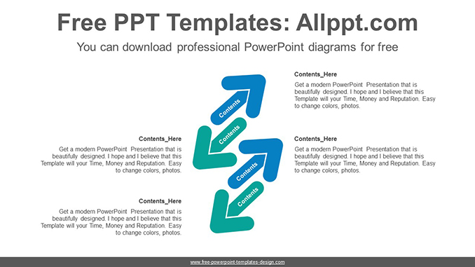 Diagonally pointing arrow PowerPoint Diagram Template - Powerpoint and ...