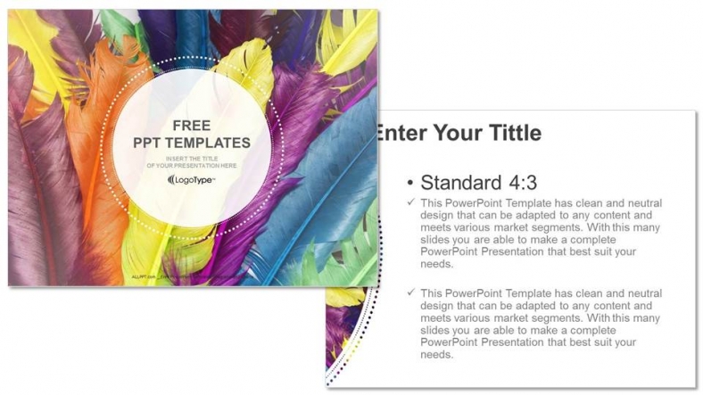 Feathers in colors-Recreation PowerPoint Templates - Slidesgo templates