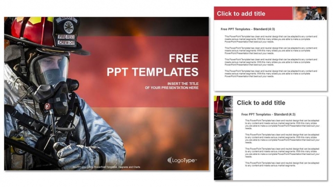 Firefighter searching for survivors-PPT Templates - Powerpoint and ...