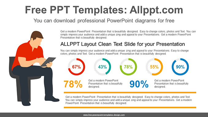 Five Doughnut Charts PowerPoint Diagram - Slidesgo templates Five Doughnut Charts PowerPoint Diagram - Slidesgo templates