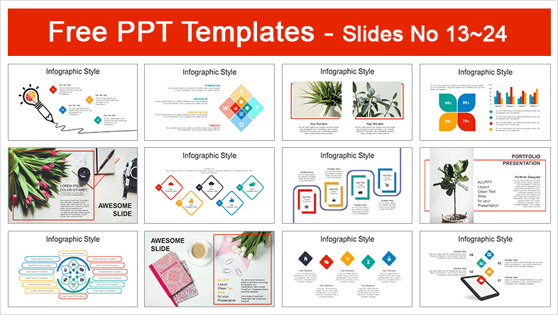Flowers Red Frame PowerPoint Templates - Powerpoint and google slides ...