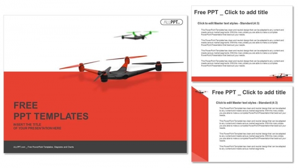 Flying drone. Quadrocopter PowerPoint Templates - Slidesgo templates