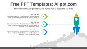Flying rockets and clouds PowerPoint Diagram Template - Slidesgo templates