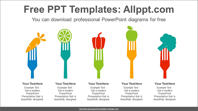 Fork food list PowerPoint Diagram Template - Slidesgo templates