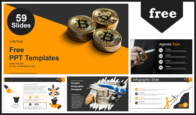 Golden Bitcoin PowerPoint Templates - Slidesgo templates
