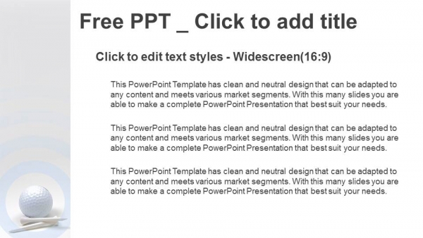 Golf ball and white tees PowerPoint Templates - Powerpoint and google ...