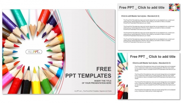 Group of colored pencils PowerPoint Templates - Powerpoint and google ...