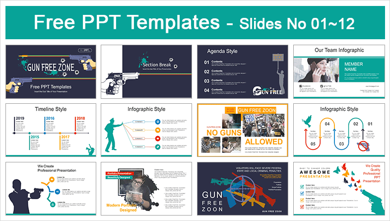 Gun Free Zone PowerPoint Templates - Slidesgo templates