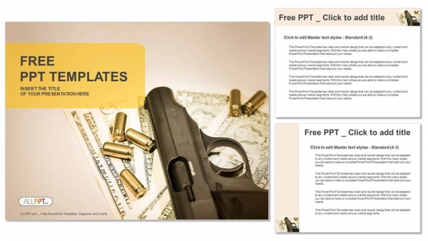Gun and group of Bullets PowerPoint Templates - Slidesgo templates