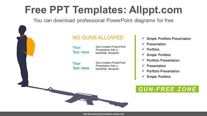 Guns Free Zones PowerPoint Diagram - Powerpoint and google slides ...