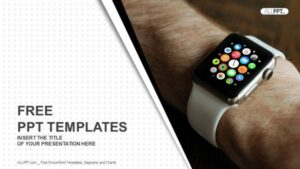 Hand wearing elegant smartwatch PowerPoint Templates - Slidesgo templates