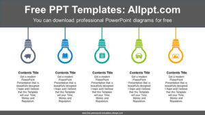 Icon built-in light bulb PowerPoint Diagram Template - Slidesgo templates