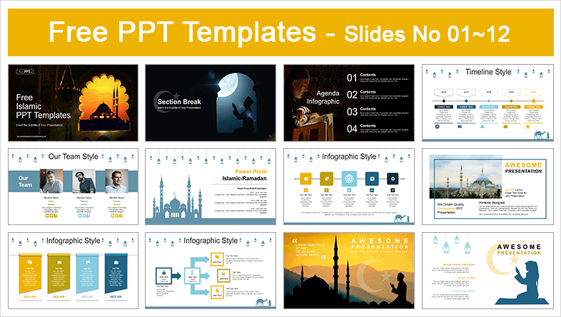 Islamic Mosque Sunset PowerPoint Templates - Powerpoint and google ...