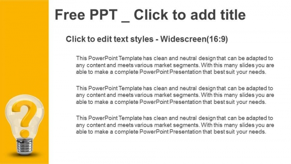 Light bulb with question mark as idea and solution symbol PowerPoint ...