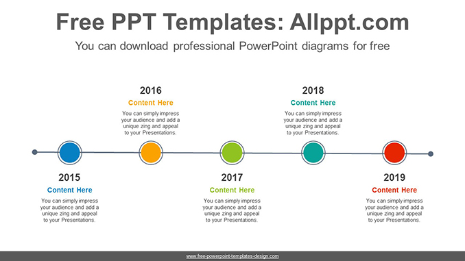Line across circles PowerPoint Diagram Template - Slidesgo templates