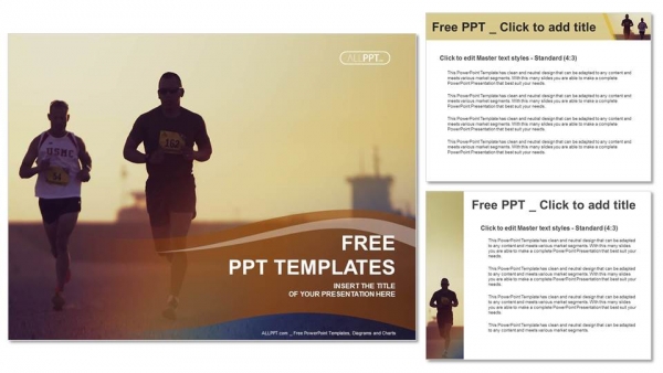 Marathon runners running on city road PowerPoint Templates - Slidesgo ...