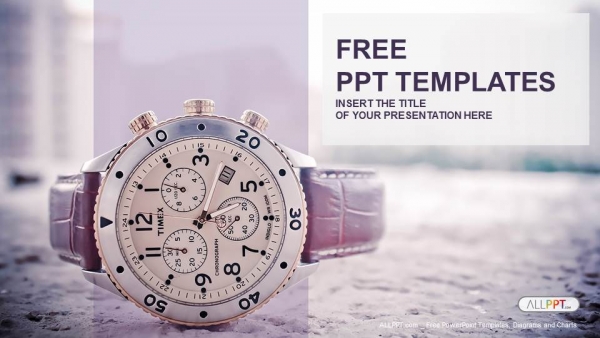 Men’s watch with leather strap PowerPoint Templates - Slidesgo templates