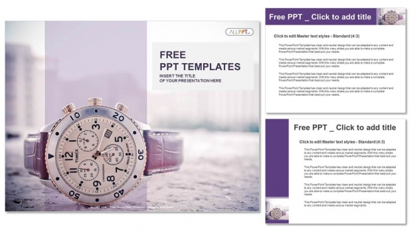 Men’s watch with leather strap PowerPoint Templates - Slidesgo templates