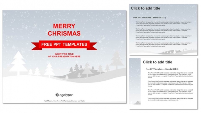 Merry Christmas with snowy winter PPT Templates - Slidesgo templates